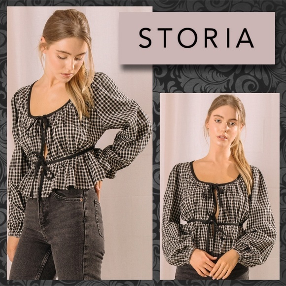 Storia | Tops | Storia Sexy Elegant Open Front Top With 3 Self Ties ...